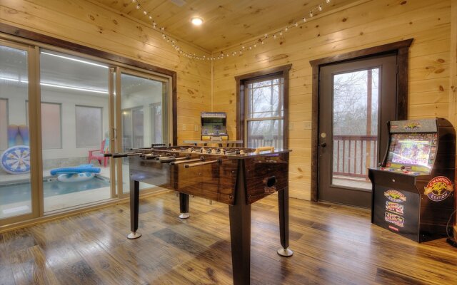 TOT NEW Cabin w/ Indoor Pool & HOT TUB Game Room & Video Wall in ...
