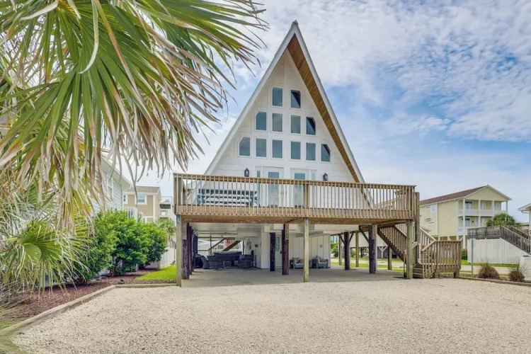 Unique A-frame Beach House: 'The Beacon At Oib' - Ocean Isle Beach, NC