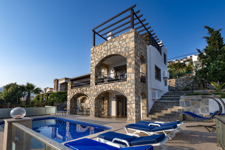 3 Bedroom Villa With Private Pool And Sea View For Rent In Bodrum Yalıkavak Bd4148 Villa - Yalıkavak